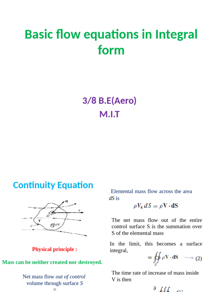 Integral Form of Equations | PDF | Fluid Dynamics | Momentum