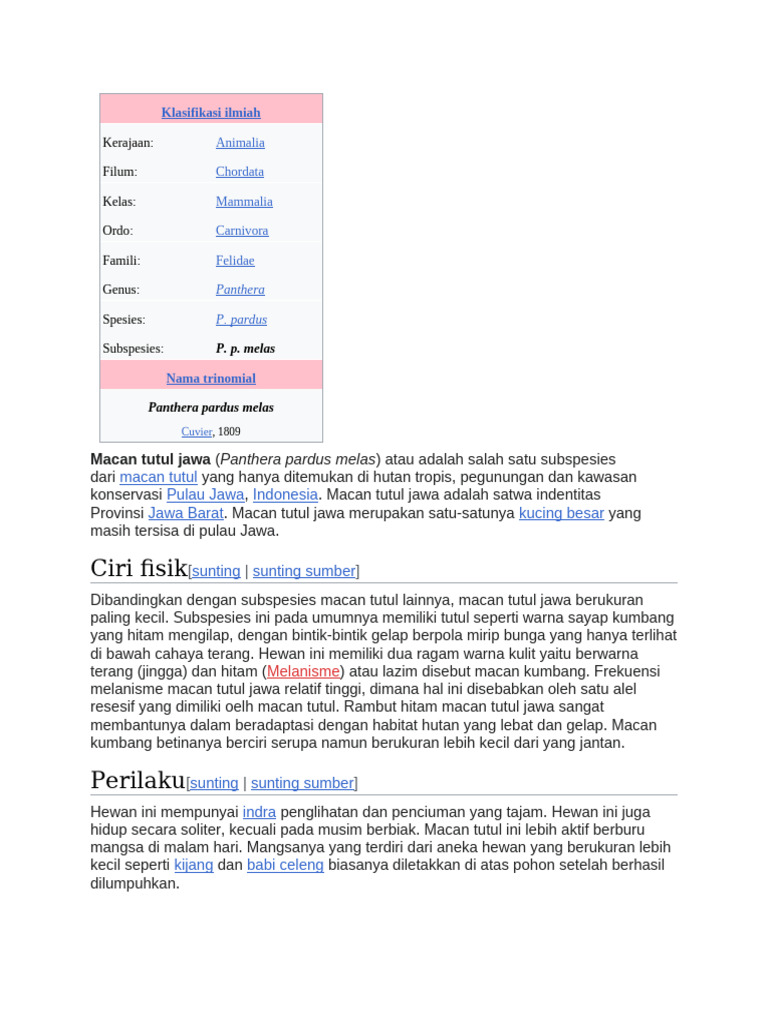 Macan Tutul Jawa | PDF