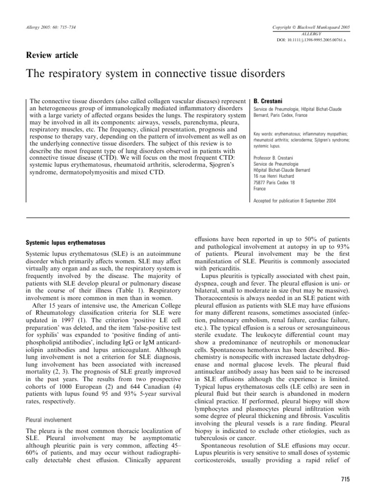 Allergy - 2005 - Crestani - The Respiratory System in Connective Tissue ...