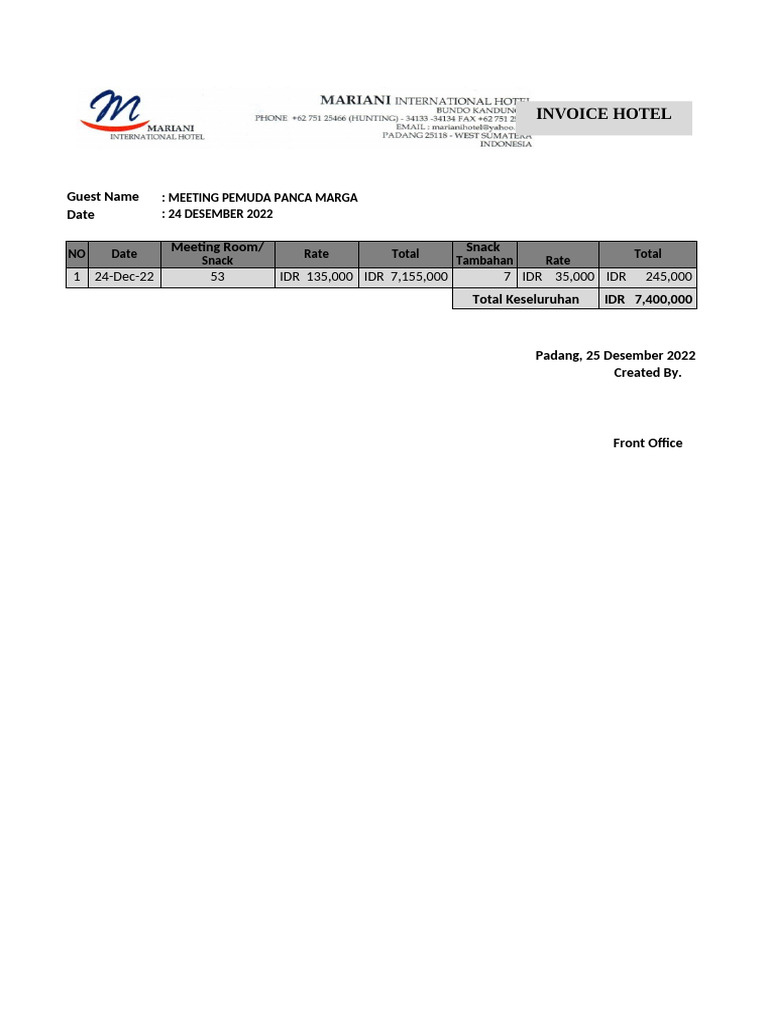 Invoice Meeting Room | PDF