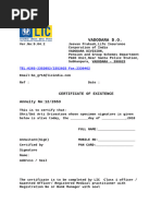 LIC Life Certificate Format | PDF