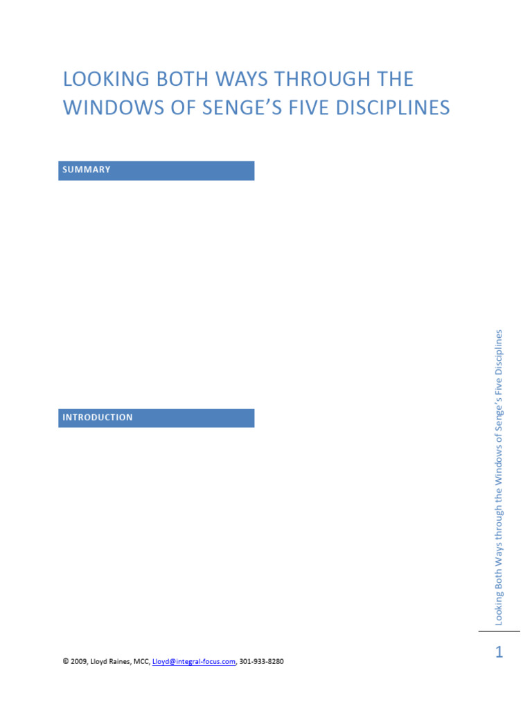 Fifth Discipline - Peter Senge - 7 Pages | PDF | Systems Theory ...