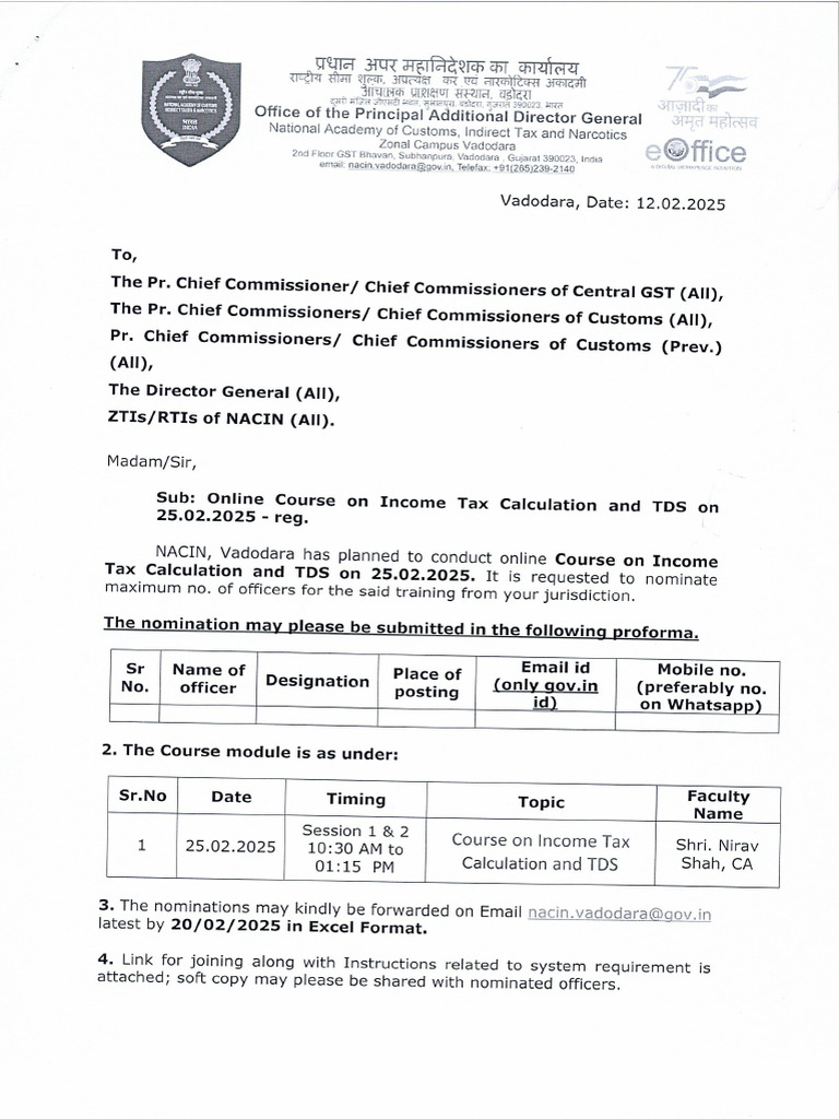 Online course on Income tax calculation and TDS | PDF