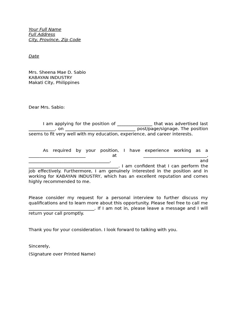 Intent Letter Format | PDF