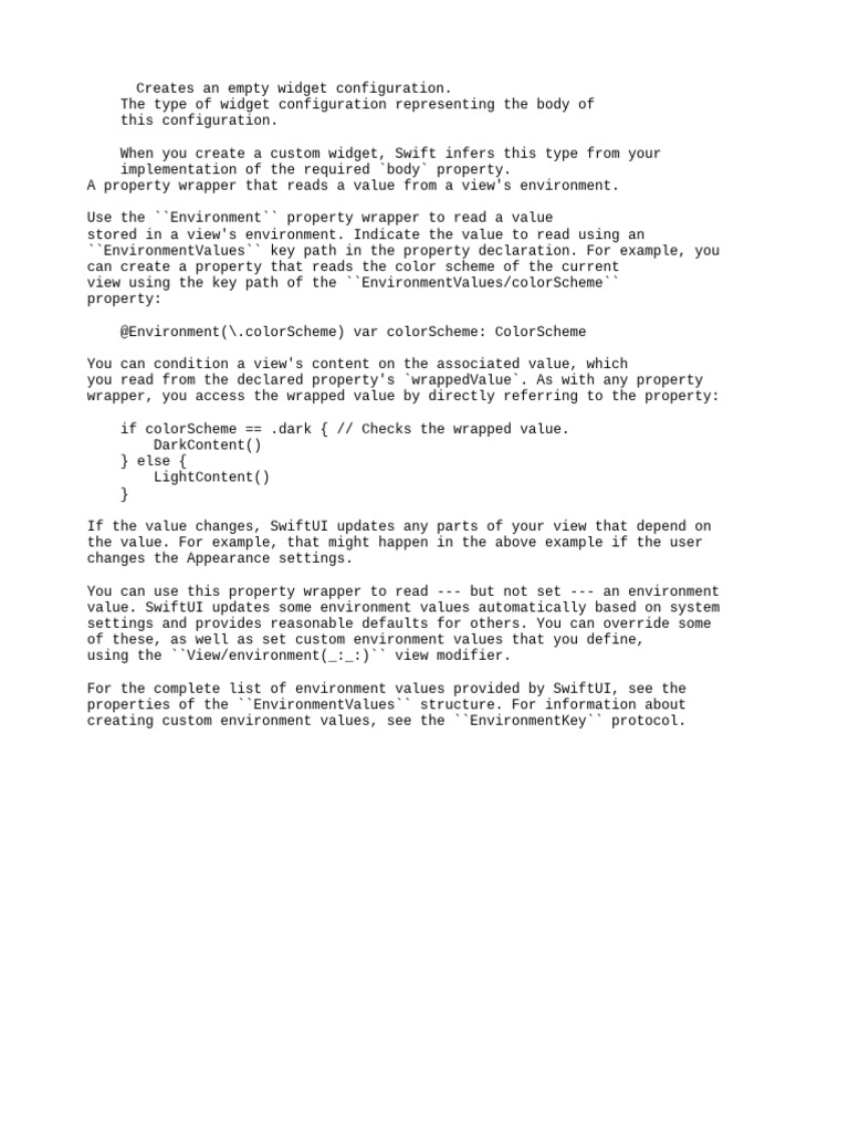 Empty Widget Configuration | PDF