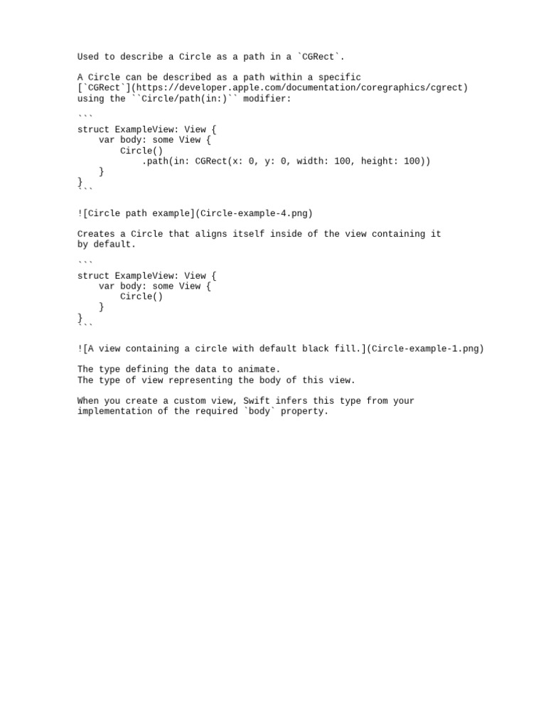 Circle Path in CGRect Tutorial | PDF