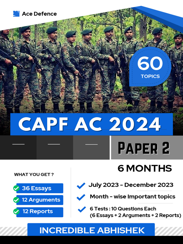 Capf AC 2024 Paper 2 Topics (6 Months) | PDF