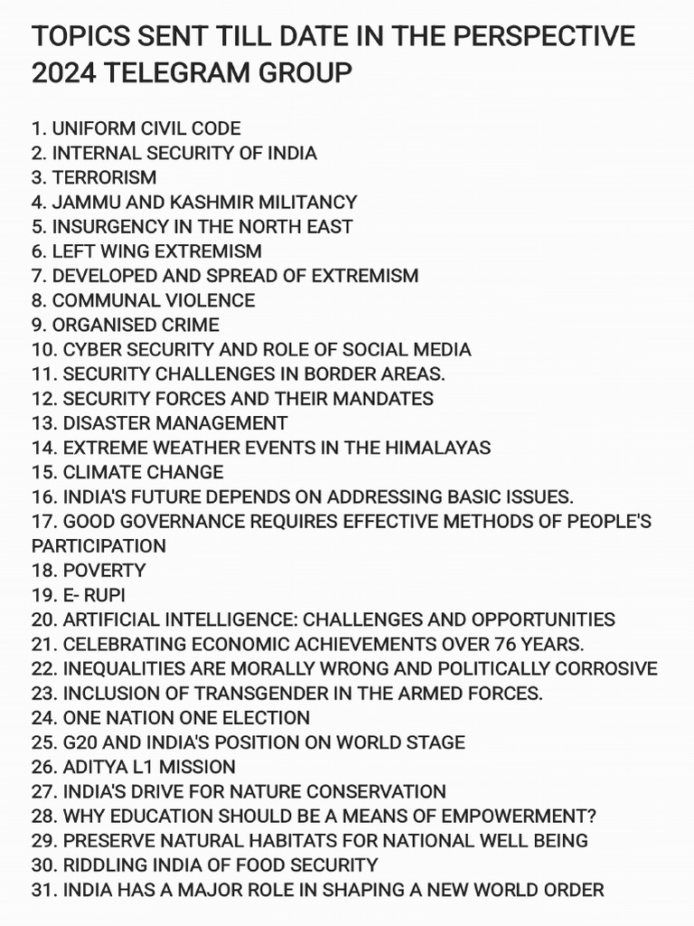 Perspective Topics Sent Till Date _240124_214555 | PDF