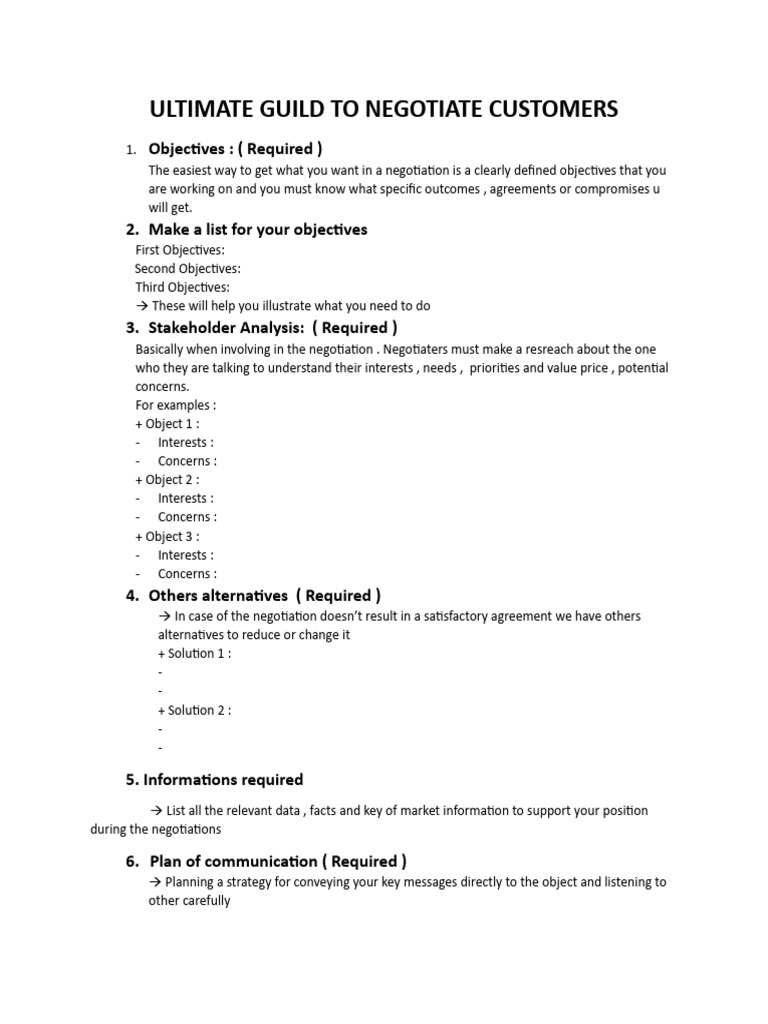 Ultimate plan in negotiation | PDF | Negotiation | Social Psychology