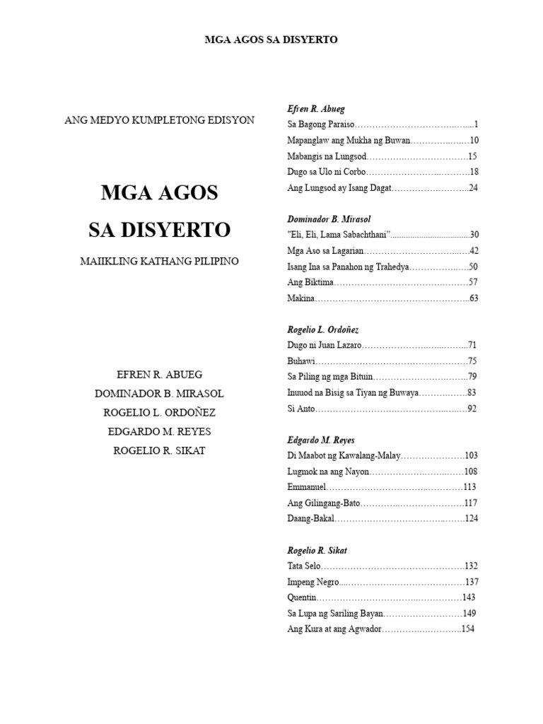 Mga Agos Sa Disyerto - Medyo Kumpletong Edisyon | PDF