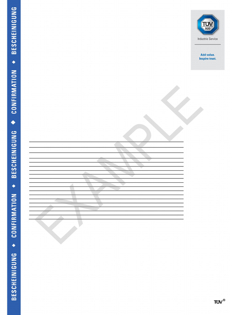 Tuvsud Verification Statement CCF EXAMPLE 220628 | PDF | Business