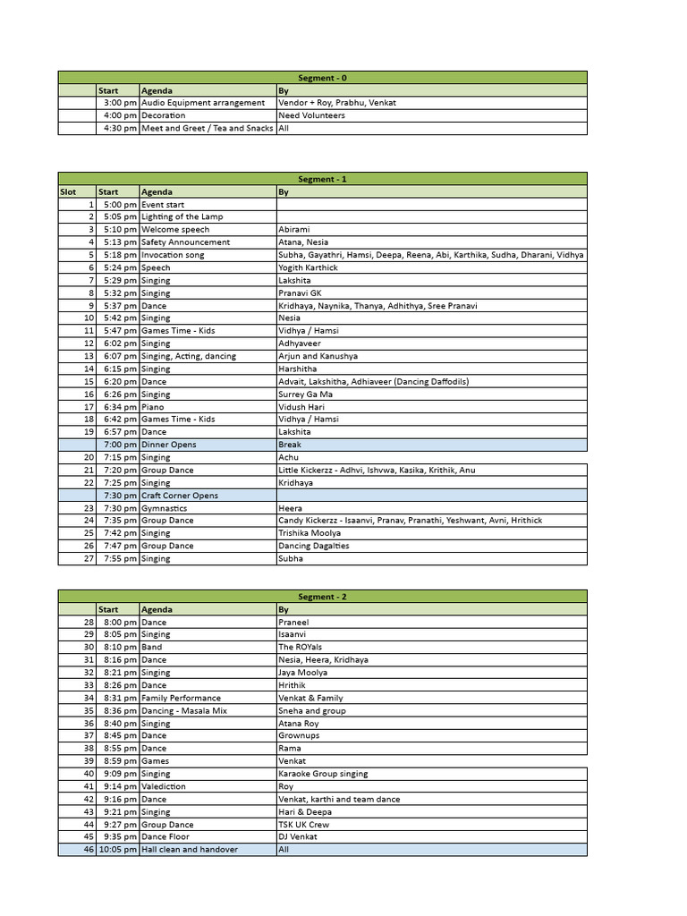 Event Schedule - JoD24.xlsx - Google Sheets | PDF