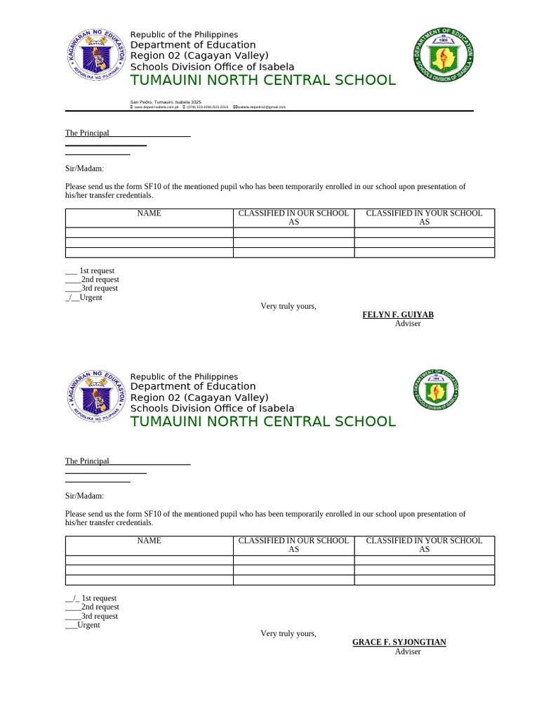 Request Form 137 | PDF