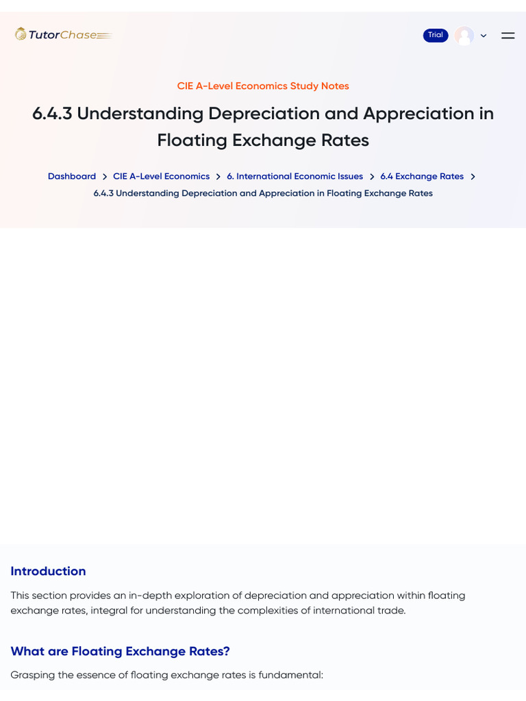 6.4.3 Understanding Depreciation and Appreciation in Floating Exchange ...