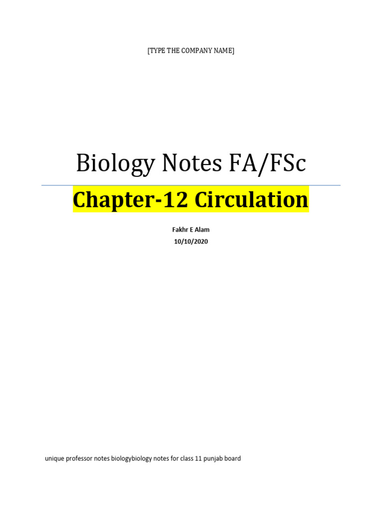 FSc Part II Bio Notes | PDF | Biology | Life Sciences
