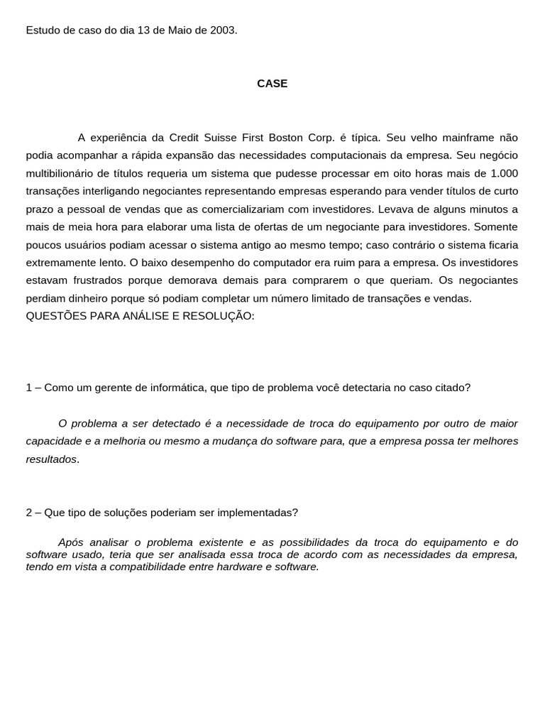 Estudo de Caso 2 | PDF