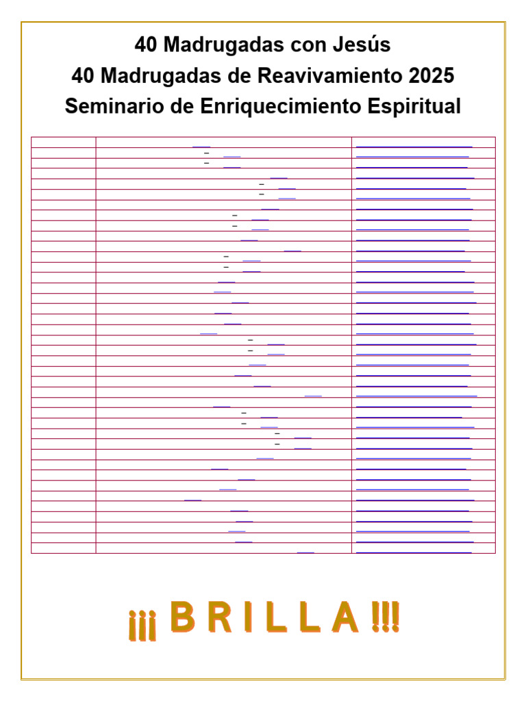 40 Madrugadas con Jesús 2025 | PDF | Intercesión | Meditación