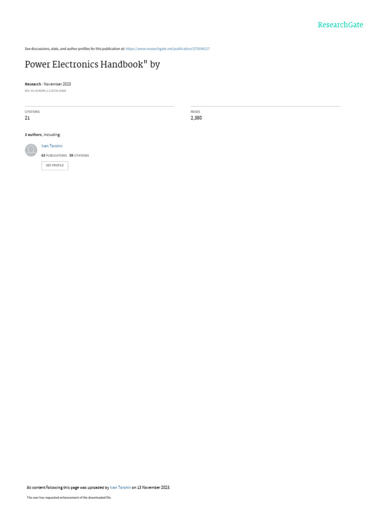 2 PowerElectronicsHandbookbyMuhammadH Rashid | PDF | Power Electronics | Electronics