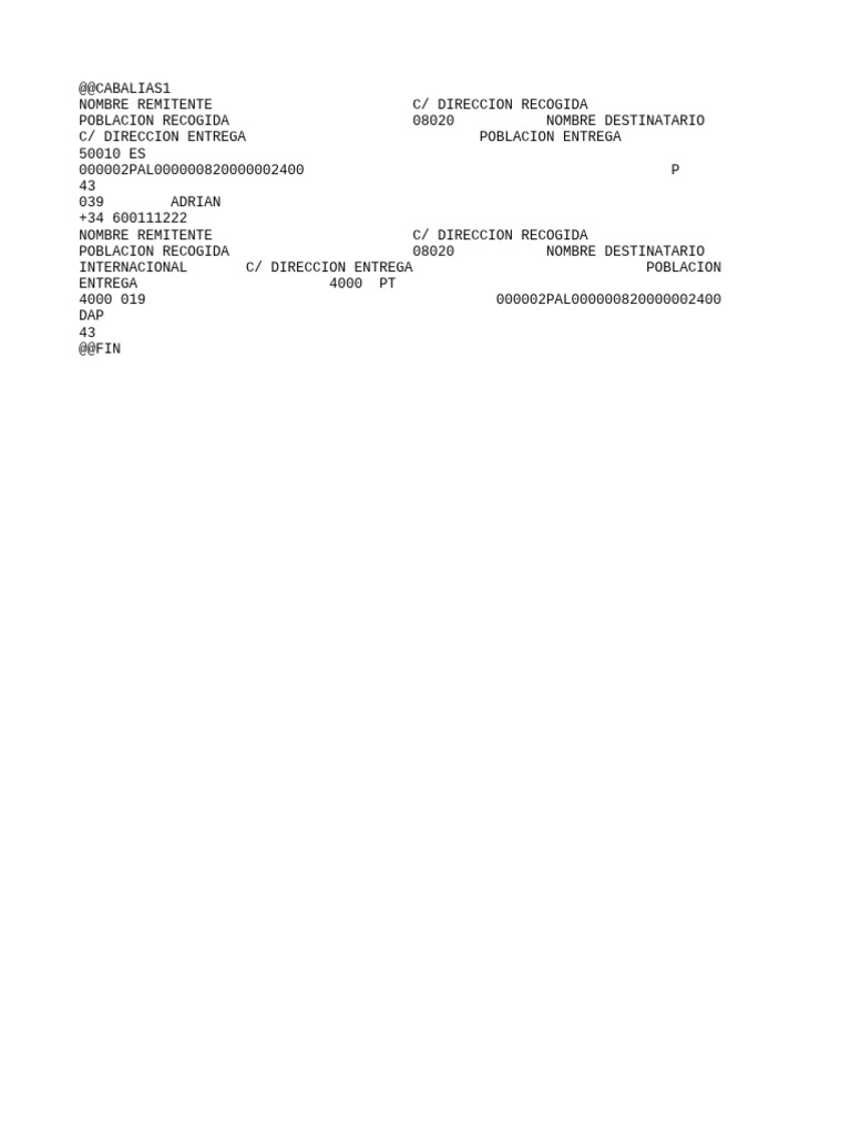 Ejemplo Fichero Simple - Fdtba | PDF