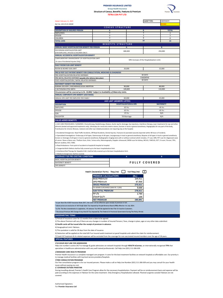 Revised Quotation Insurance | PDF | Insurance | Managed Care