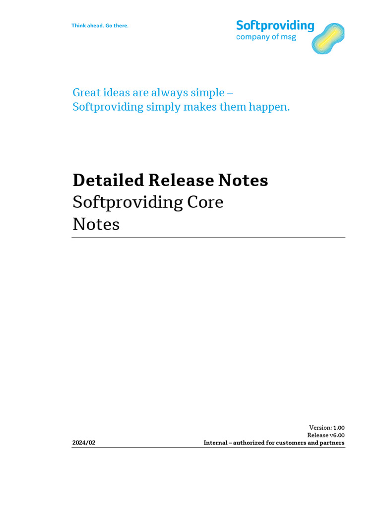 Softproviding Core Release Notes v6.00 | PDF | Computer Program ...