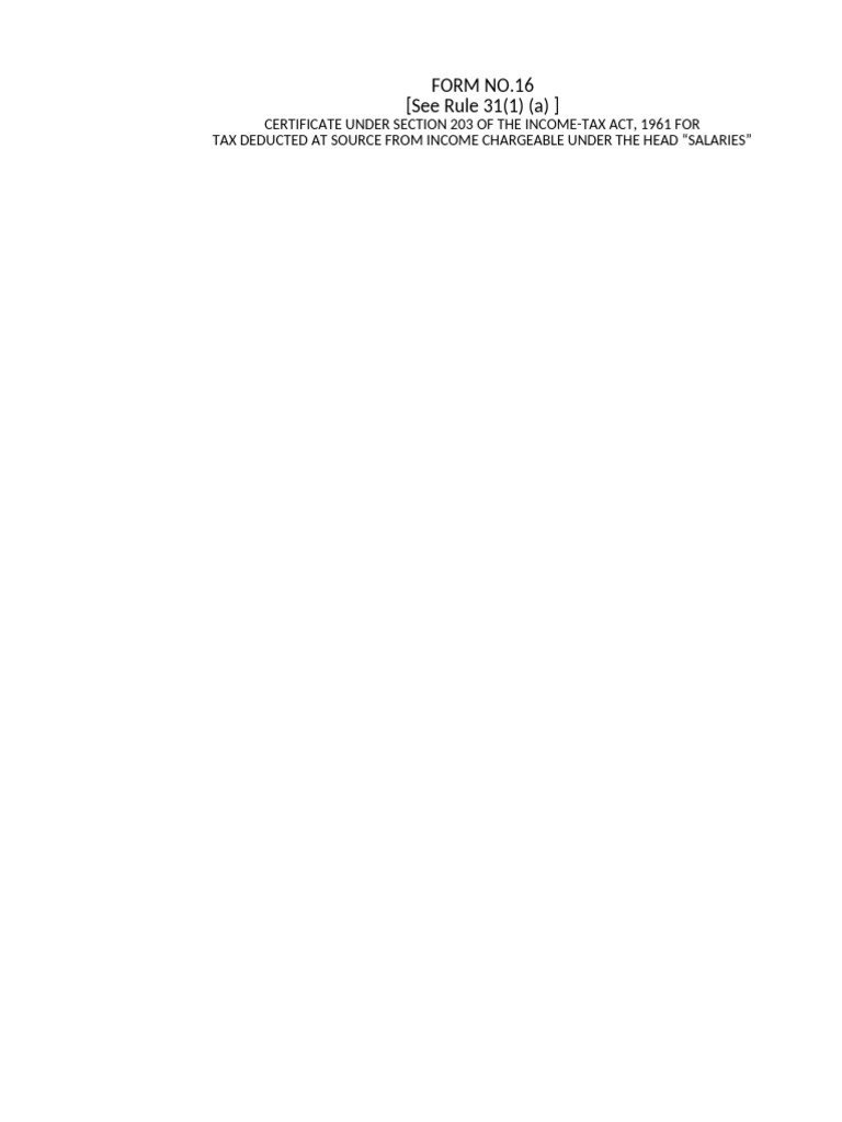 Form No 16 2 | PDF | Personal Finance | Economies