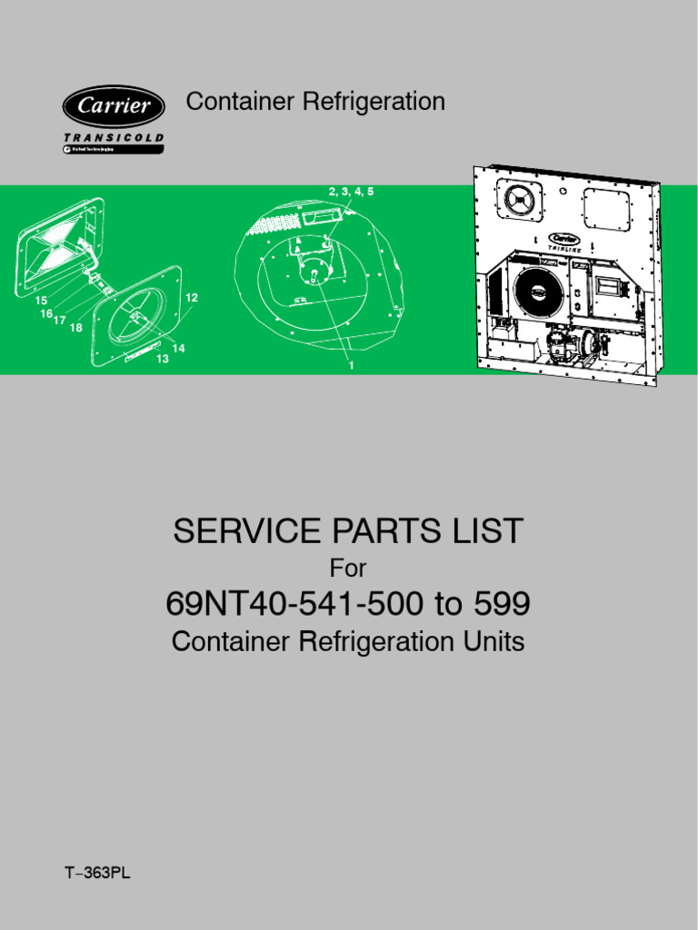 Container Refrigeration Parts List | PDF | Manufactured Goods