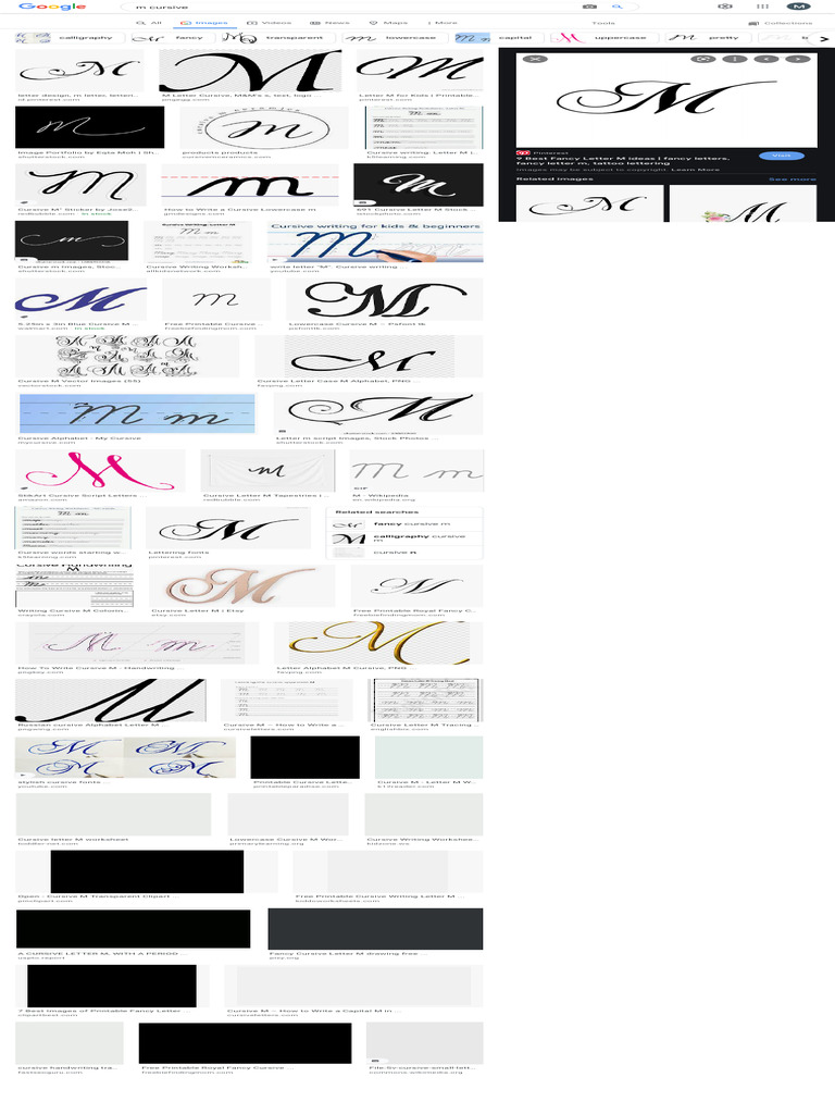 M Cursive - Google Search | PDF | Calligraphy | Letter Case