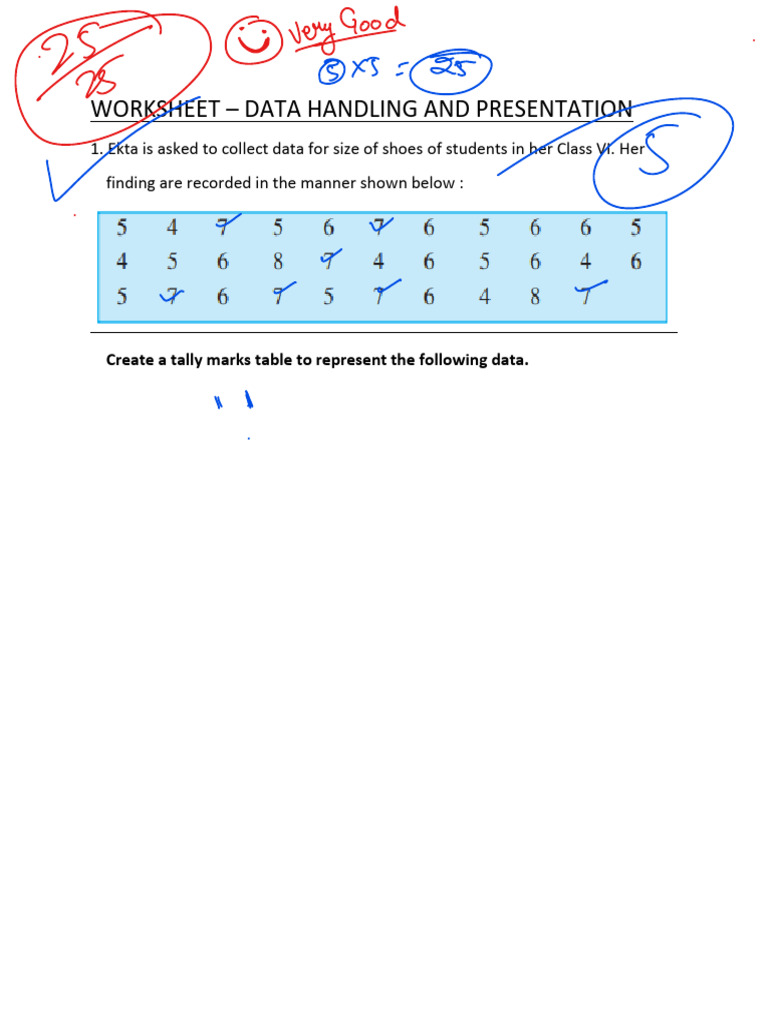 Worksheet - Data Handling and Presentation PDF | PDF