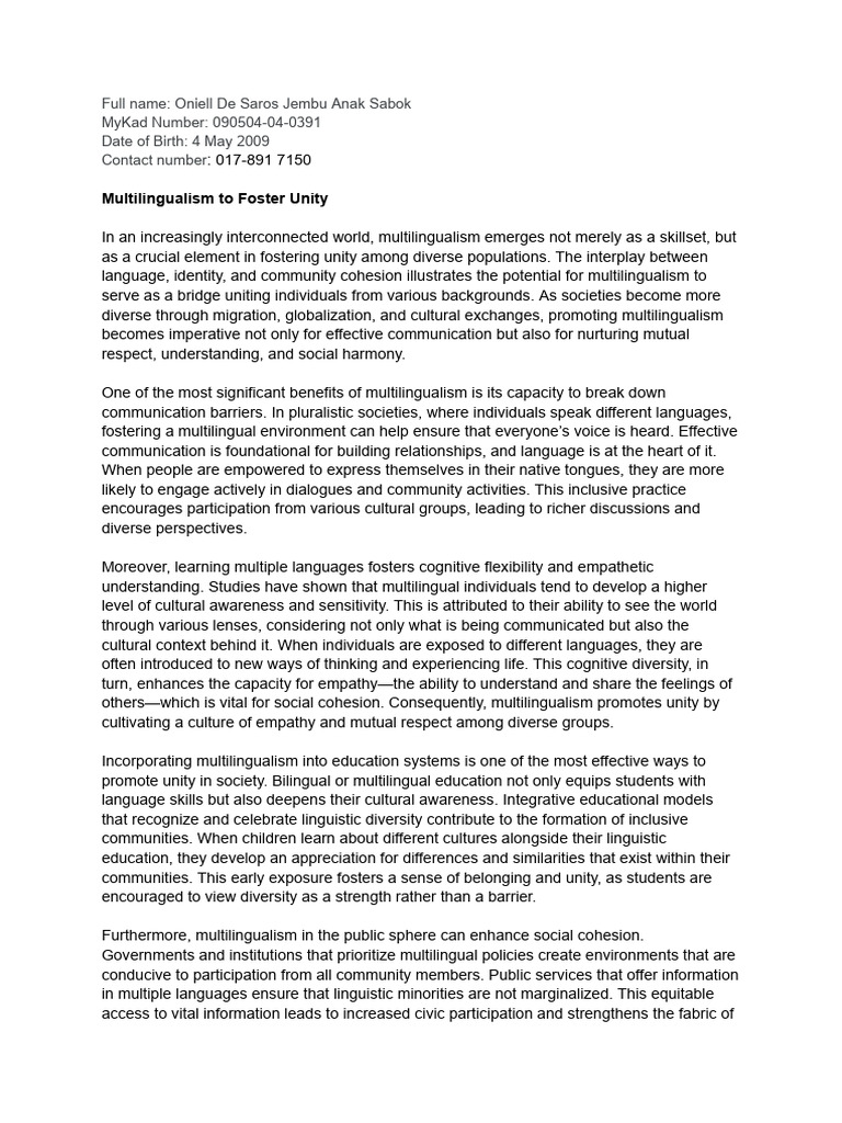 Esu Taylor's Writting Competition 2024 | PDF | Multilingualism ...