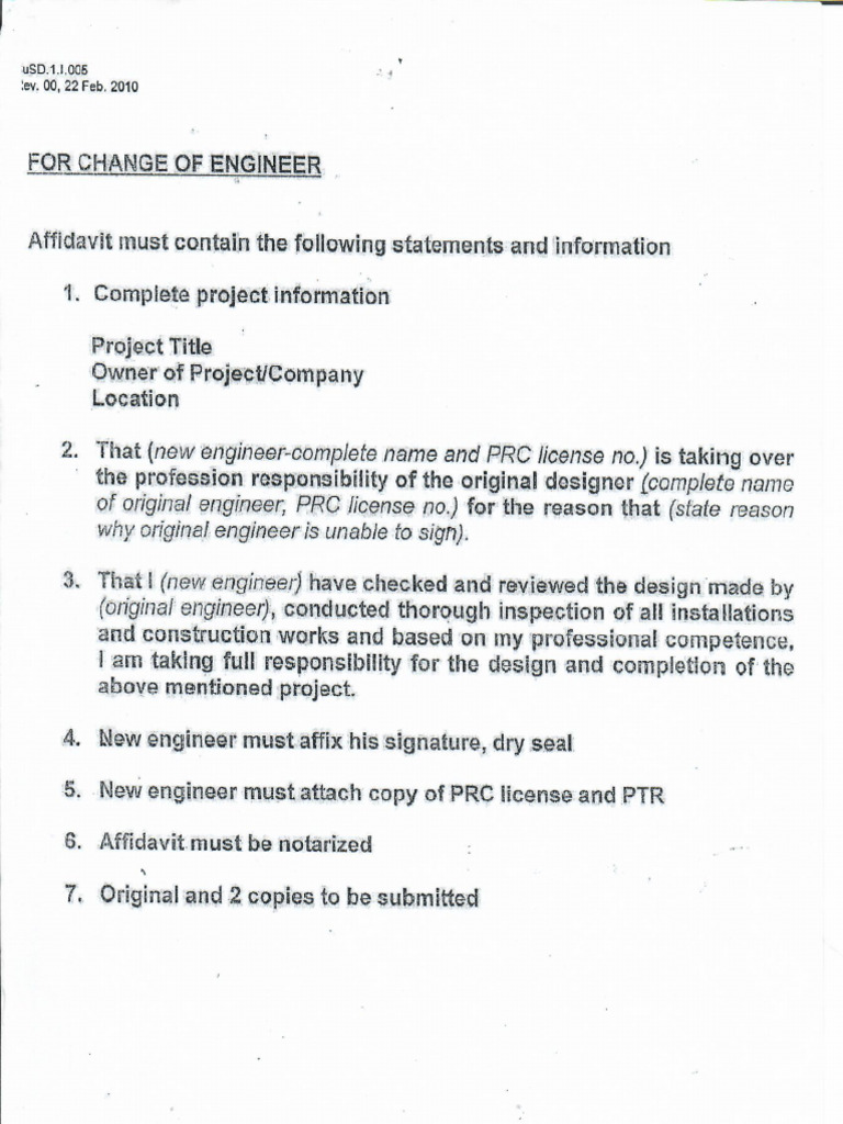Susd.1.i.005-Change of Engineer | PDF