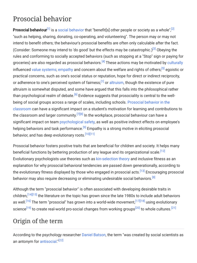 Understanding Prosocial Behavior in Psychology | PDF | Psychopathy ...