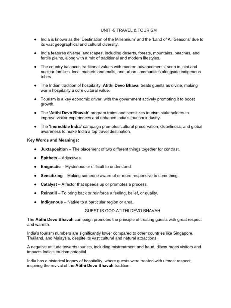 Unit - 5 Travel & Tourism | PDF | Tourism | Natural Environment