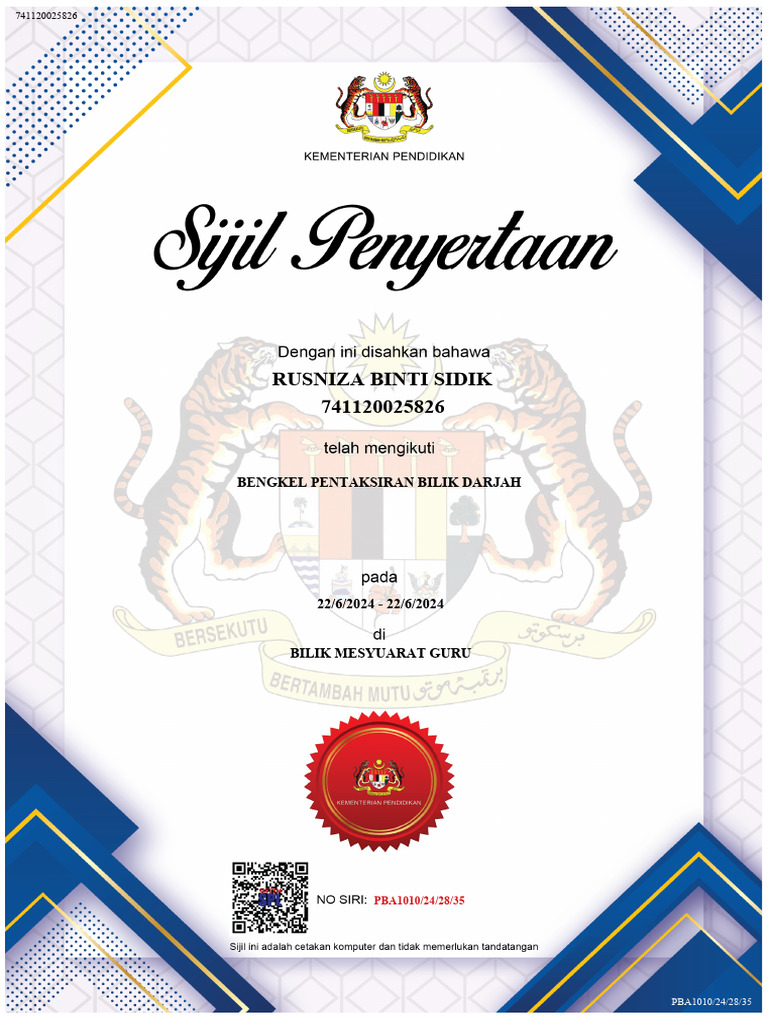 SIJIL DIGITAL SPLKPM Pentaksiran | PDF