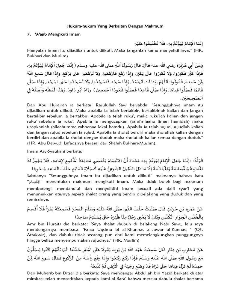 Wajib Mengikuti Imam | PDF