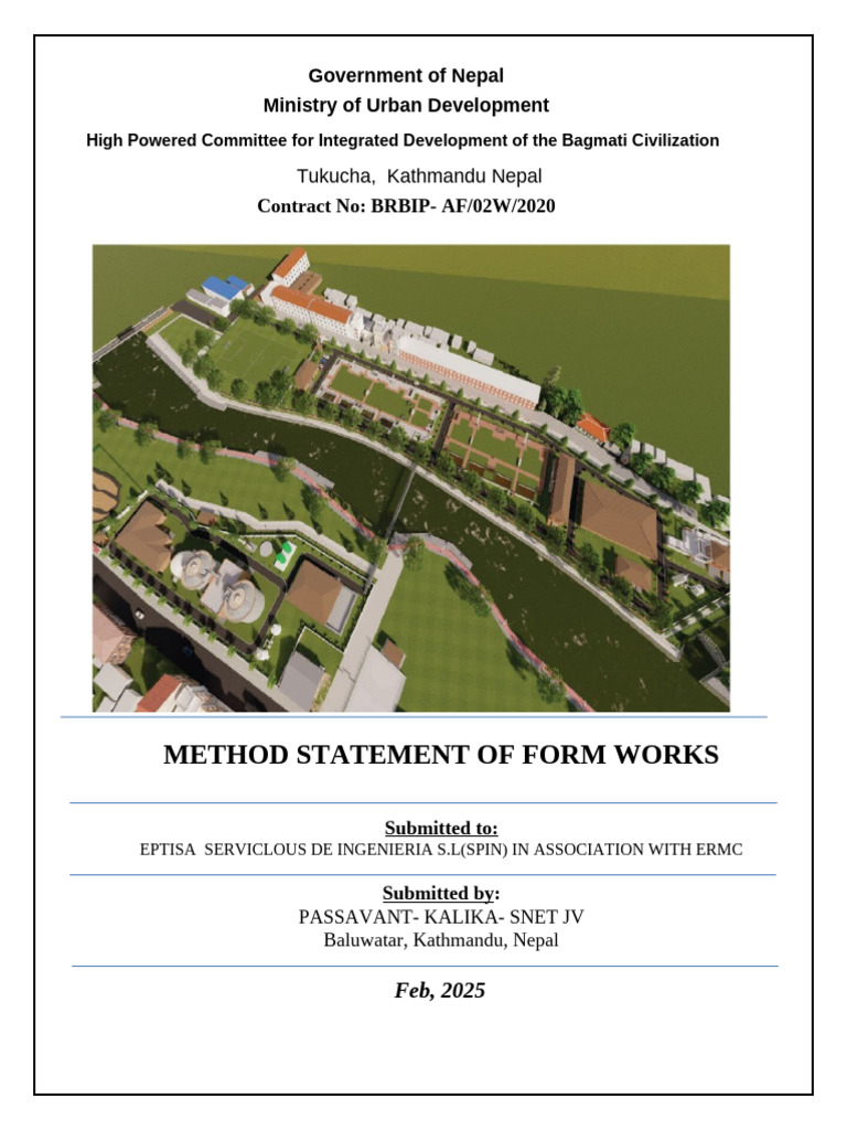 Formwork Method Statement for Construction | PDF | Concrete