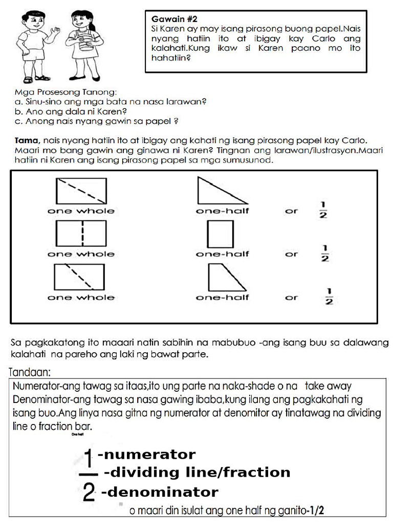 Math Tarpapel - Fraction | PDF