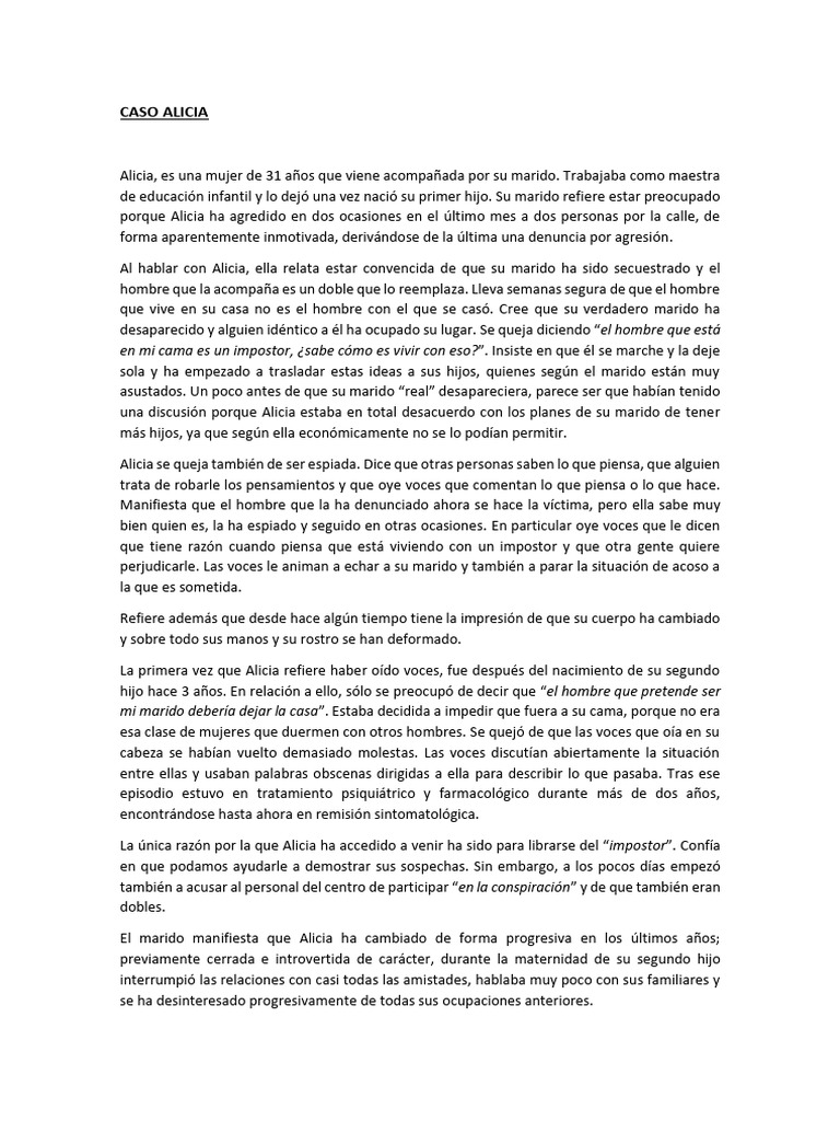 Caso Alicia | PDF