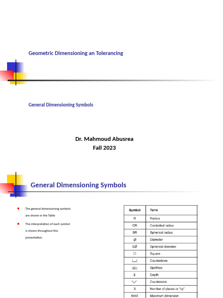 LO1-c Dimensioning Symbols | PDF | Sphere | Curve