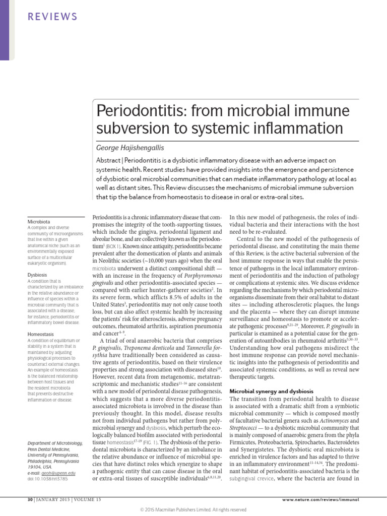 Periodontitis: Microbial Synergy & Systemic Impact | PDF | Inflammation ...