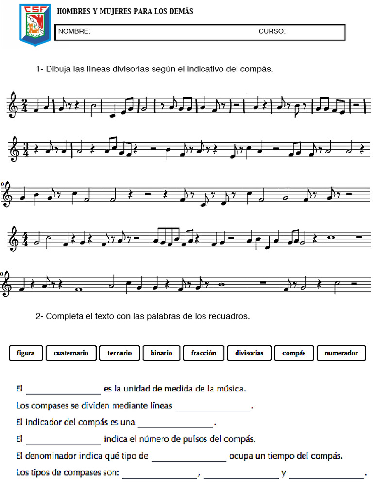 ficha 4º compases | PDF