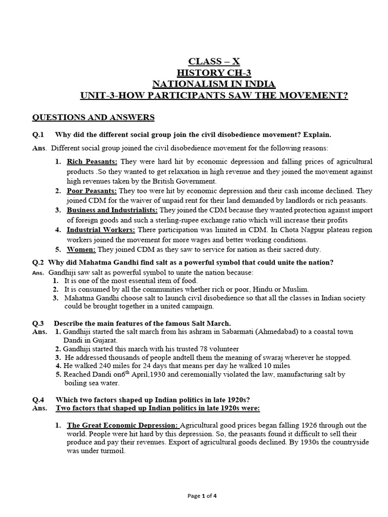 Class-X Hist CH-2 Unit-3 | PDF | Mahatma Gandhi