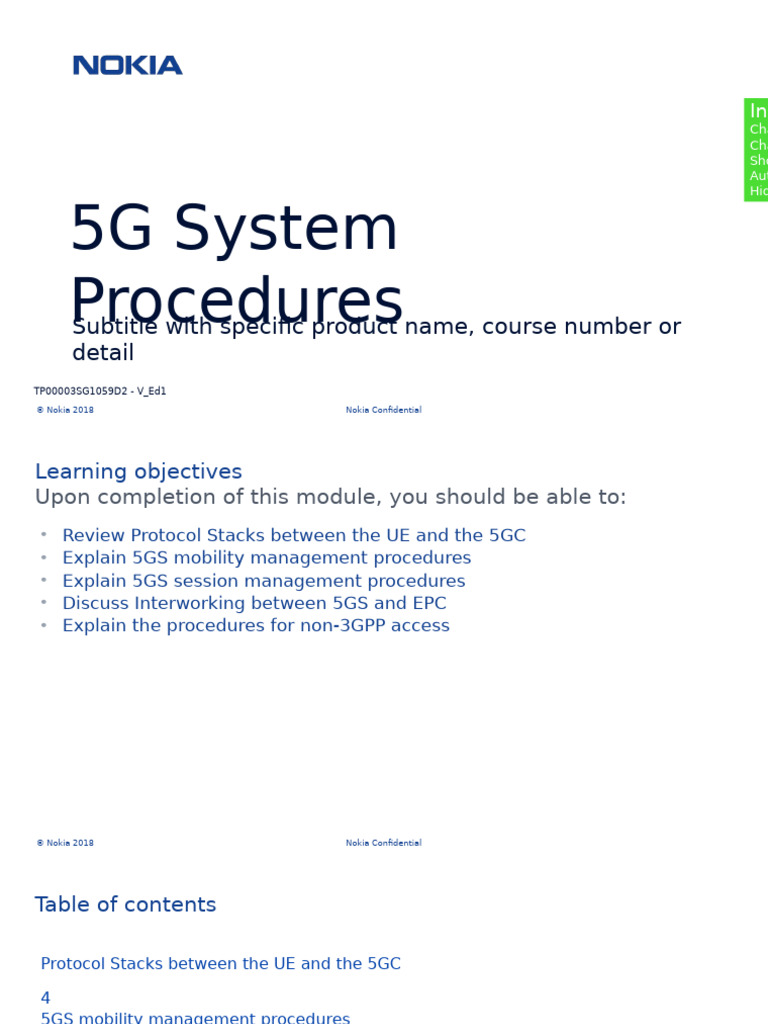 S02M06 TP00003SG1059D2V Ed1 5G System Procedures | PDF | Internet Standards | Telecommunications