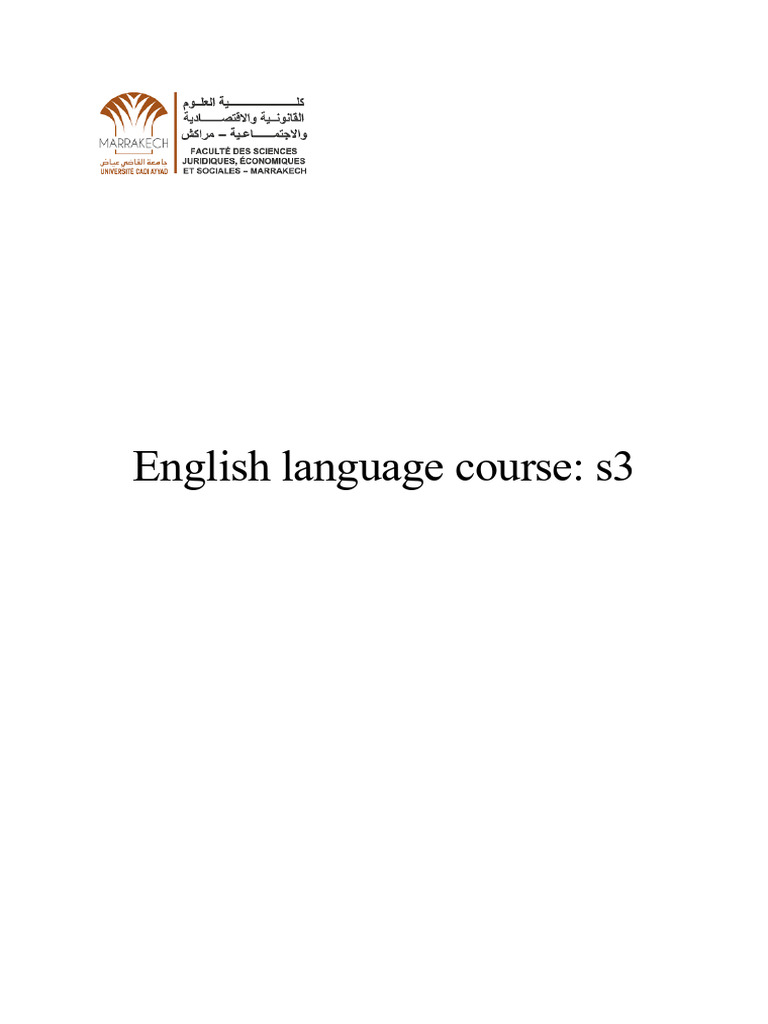English Language Course s3 | PDF | Verb | Grammatical Tense