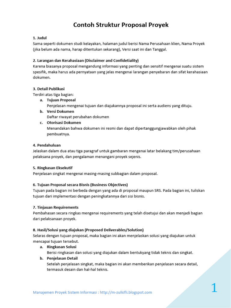 Contoh Struktur Proposal Proyek | PDF