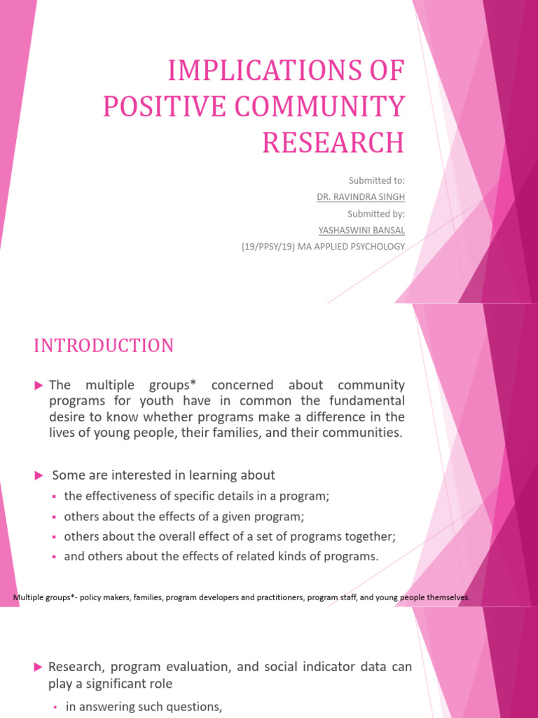 Positive Community Research Impacts | PDF | Community | Behavior
