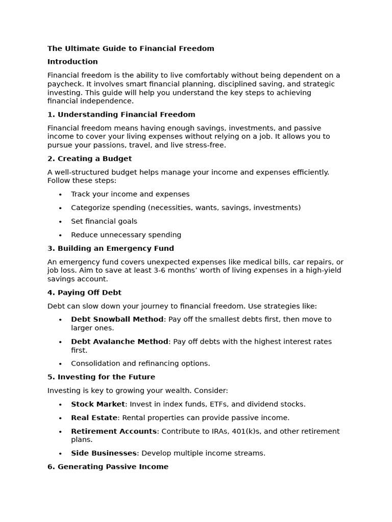 The Ultimate Guide To Financial Freedom | PDF