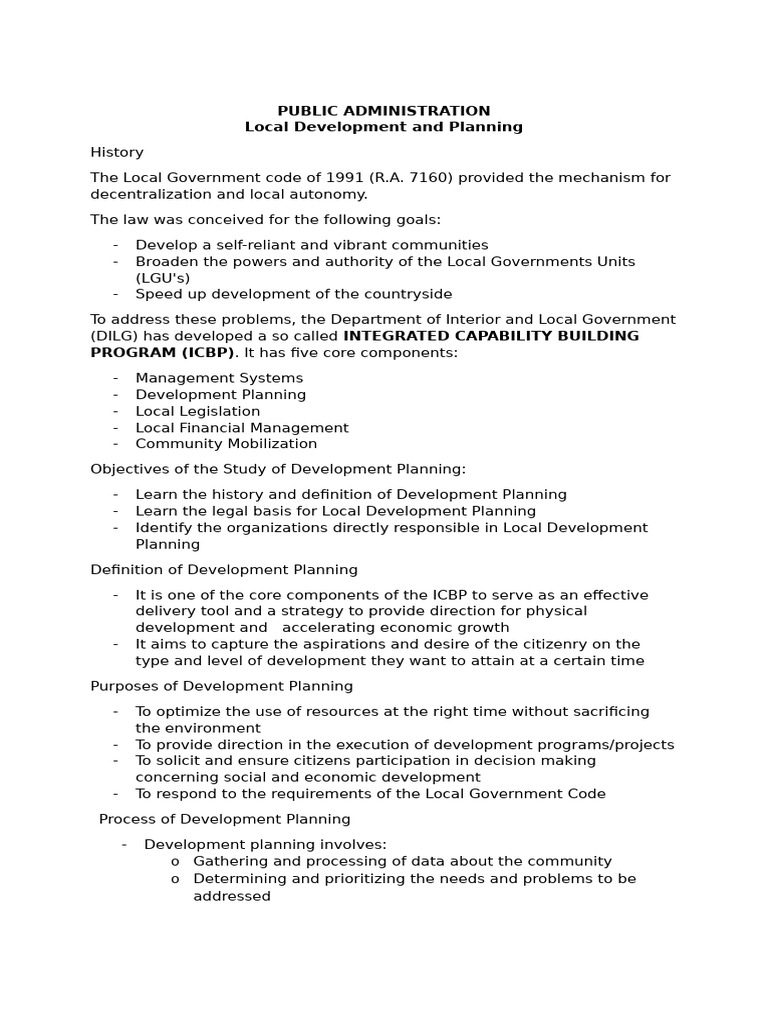 Local Development and Planning | PDF | Economies