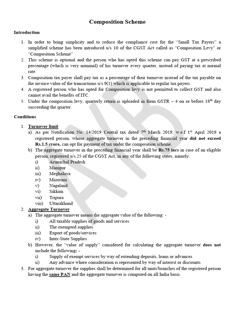UNIT 12 - Composition Scheme | PDF | Taxes | Government Finances