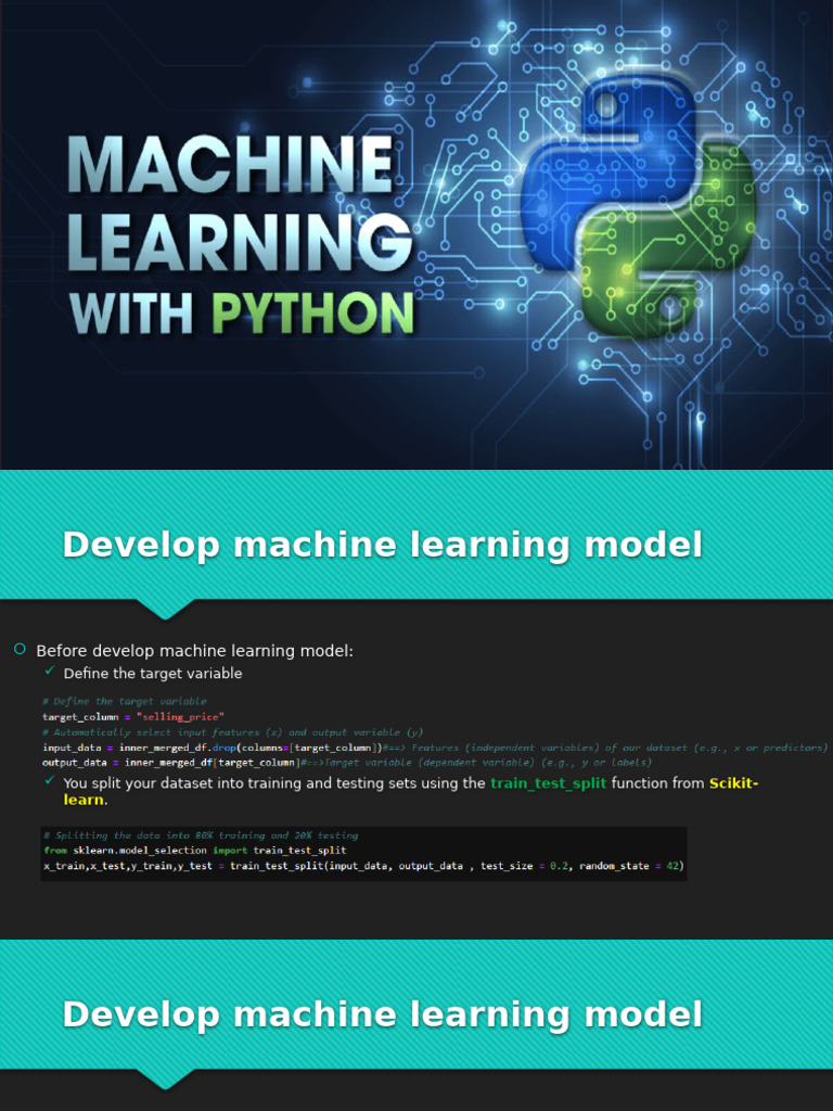 Machine Learning - Develop Machine Learning Model - Regression | PDF | Regression Analysis ...